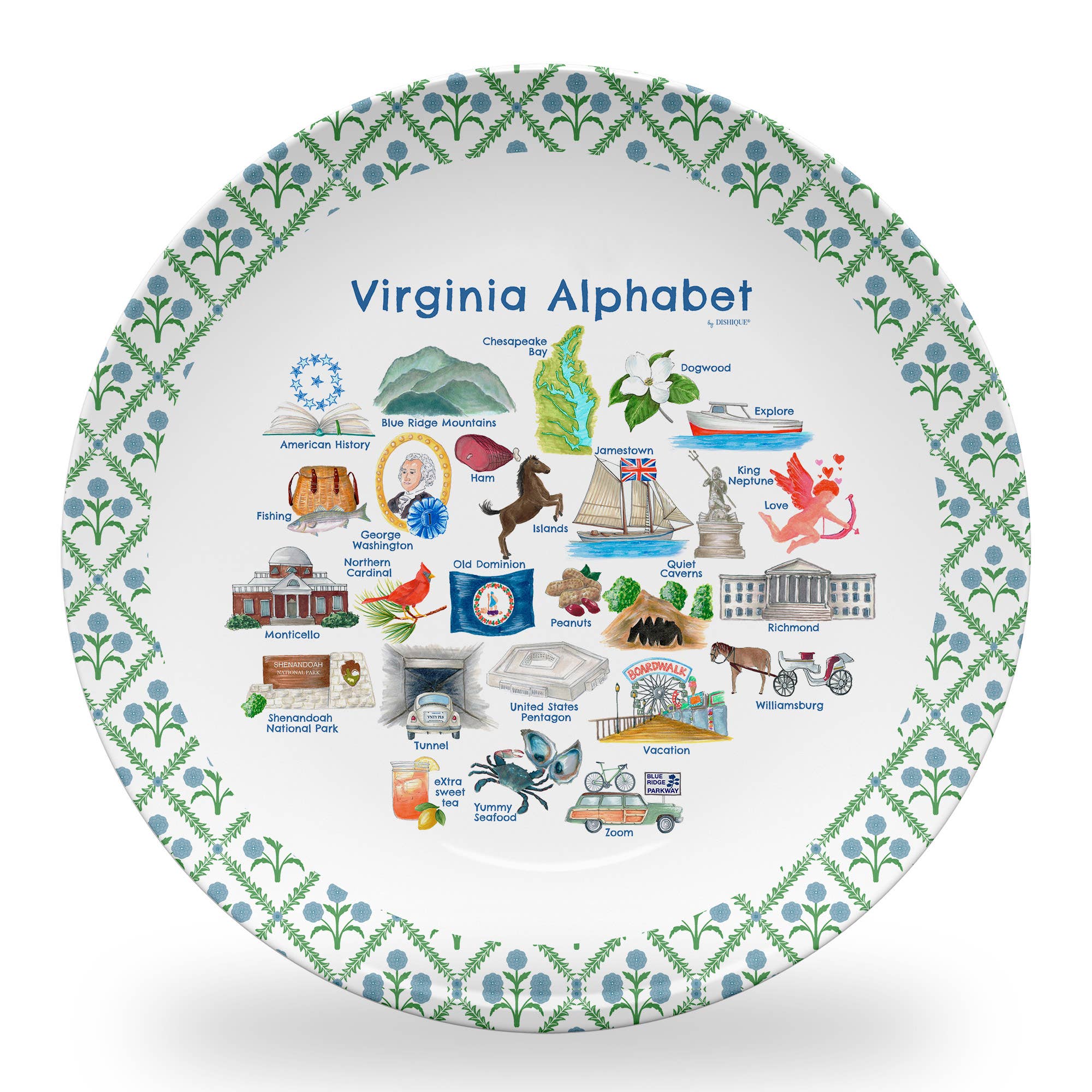 Virginia Alphabet Plastic Plate – Hampton House